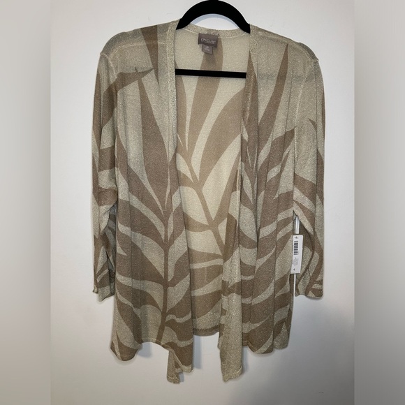 Chico's | Tops | Chicos Palm Leaves Long Sleeve Cardigan Sz 4 Open ...